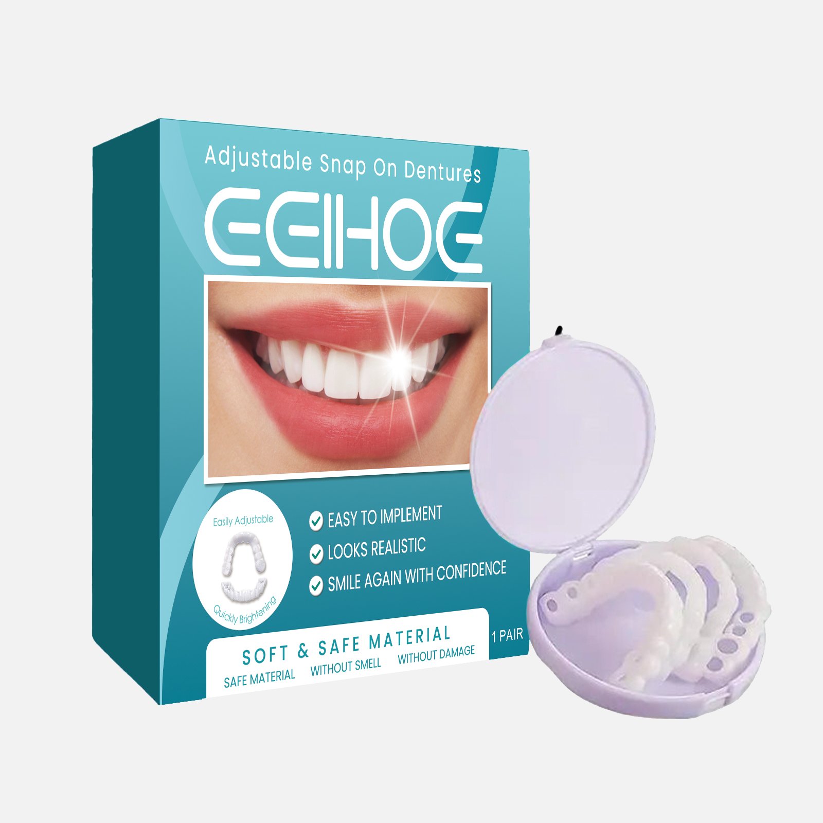 EELHOE Adjustable Buckle Denture, Temporary Fillings Interdental ...